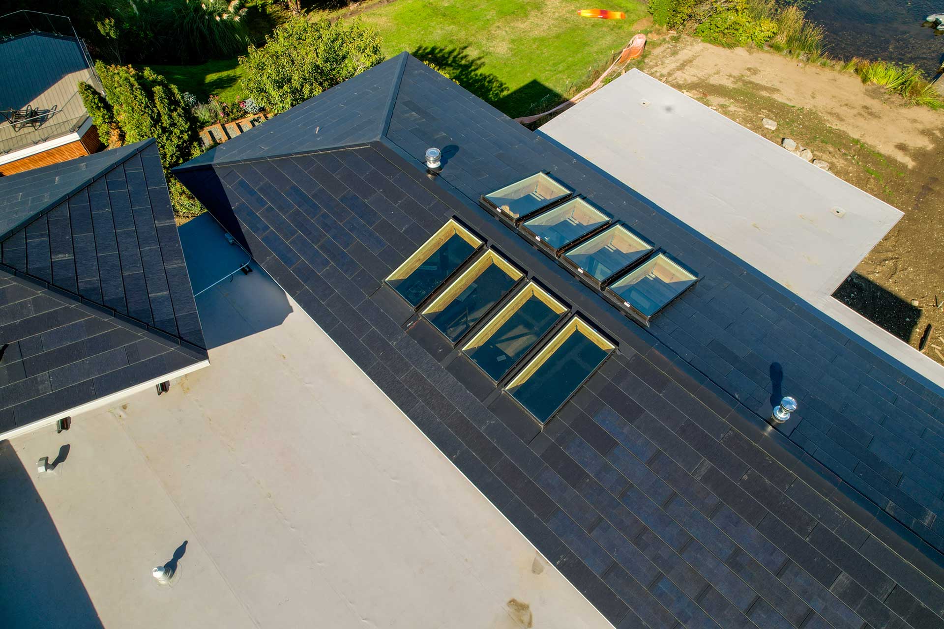 New Tesla Solar Roof on a New Home | Three Tree Roofing