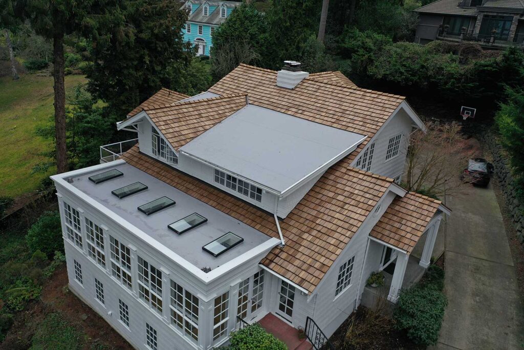 Custom Cedar Shake / Flat Roof Combo in Seattle, Washington - Three ...