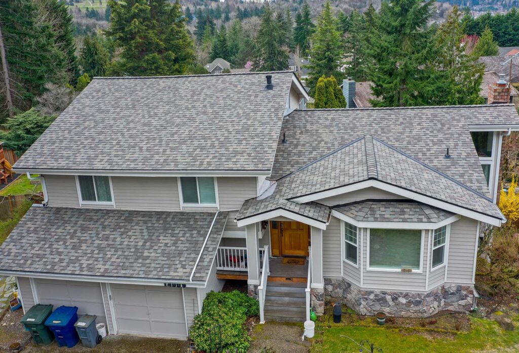 New Composite Asphalt Shingle Roof with Dead Valley in Bellevue ...